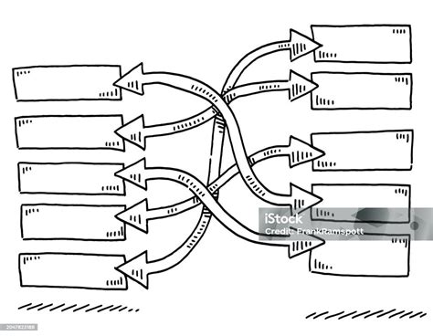 Empty Fields Assignment Arrow Graph Drawing Stock Illustration