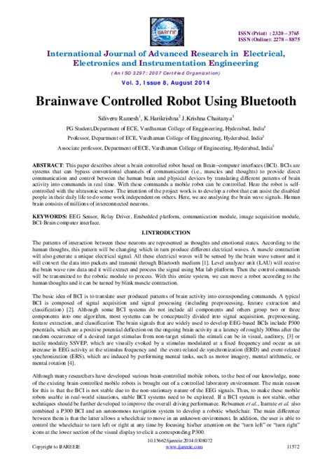 Pdf Brainwave Controlled Robot Using Bluetooth