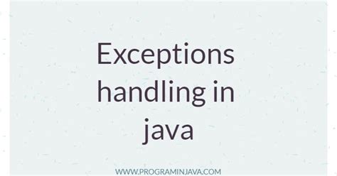 Exception Handling In Java Program In Java Java Examples Interview Questions And Answers