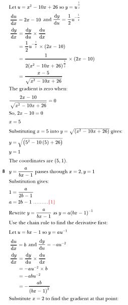 9709 P1 Differentiation Exercise 2 Worked Solutions Maths With David