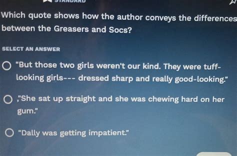 solved which quote shows how the author conveys the differences