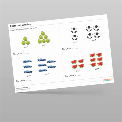 Year 1 Parts And Wholes Varied Fluency Resource Classroom Secrets