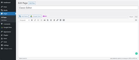 How To Use Integrate Google Drive With Classic Editor