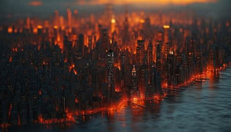 Premium Photo A 3d Cityscape Transitioning Into Darkness