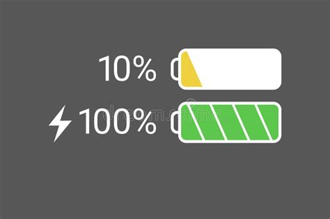 Battery Charge Indicator Icons Energy Sign Power Battery Illustration
