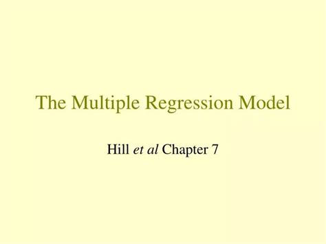 PPT The Multiple Regression Model PowerPoint Presentation Free Download ID 6784356