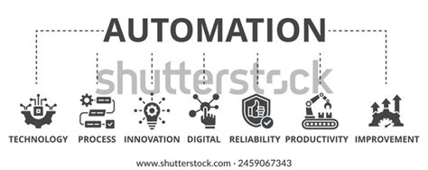 Automation Concept Icon Illustration Contain Technology Stock Vector