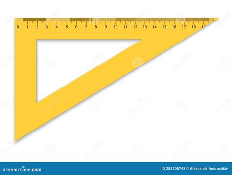 Plastic Triangle With Metric And Imperial Units Ruler Vector Illustration CartoonDealer Com
