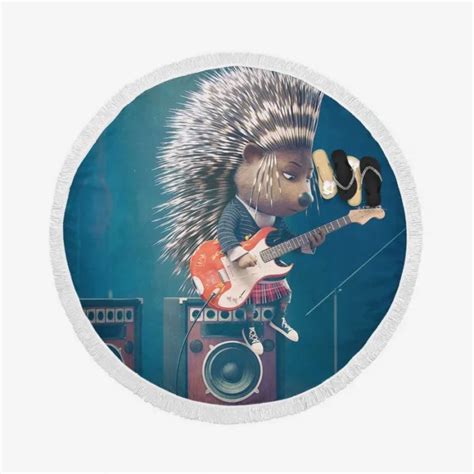 Ash From Sing Movie Playing The Guitar Round Beach Towel