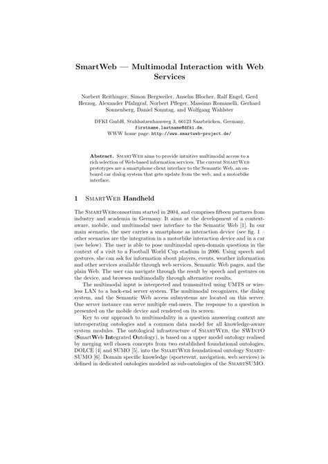 Pdf Smartweb Multimodal Interaction With Web Services