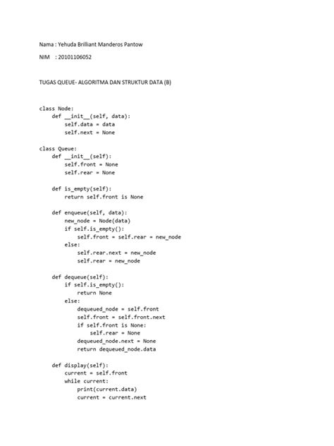 Queue Yehudapantow Pdf Queue Abstract Data Type Programming Paradigms