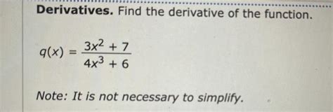 solved derivatives find the derivative of the function
