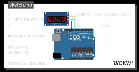 Lab26 Tm1637 Count 0 9999 Wokwi Esp32 Stm32 Arduino Simulator