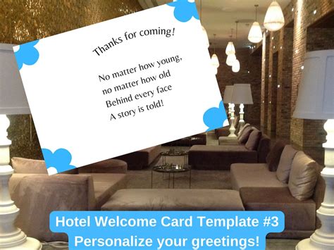 Hotel Guest Welcome Card Template 3 Etsy