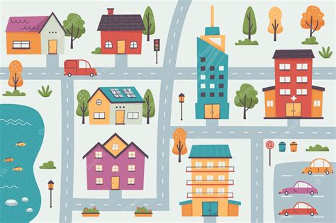Town Map Cartoon