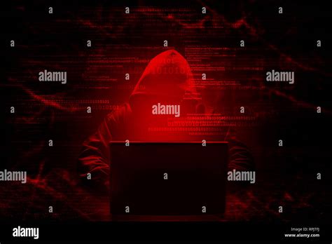 Internet Crime Concept Hacker Working On A Code On Dark Digital