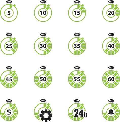 Timer Icon Set Watch Hour Circle Vector Watch Hour Circle Png And