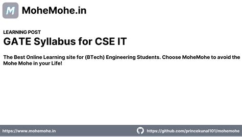 Gate Syllabus For Cse It