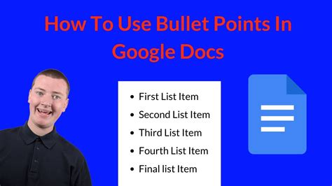 How To Use Bullet Points In Google Docs - YouTube