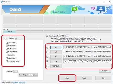 Guide To NAND Erase Samsung Devices In Odin Tool