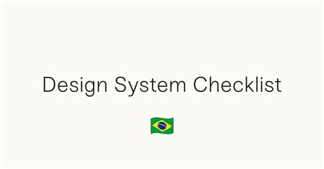 Design System Checklist