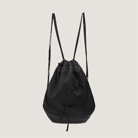 실크 새틴 폴리 리본 발레코어 복조리 백팩 짐색 가방 블랙 그레이