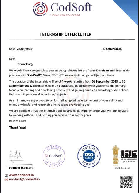 Dhruv Garg On Linkedin Internship Codsoft