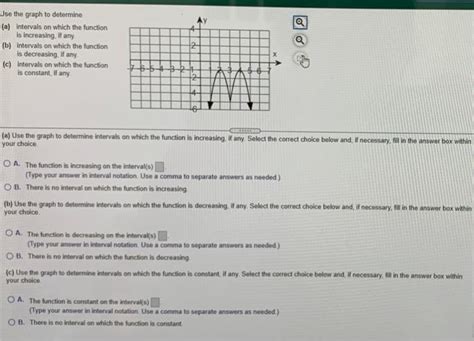 Solved A Use The Graph To Determine A Intervals On Which Chegg