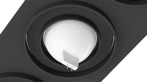 3d Model Modular Recessed Rectangle 3 Light Luminaire Black 3d Molier