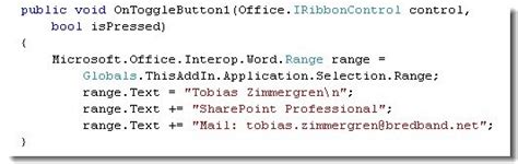 Zimmergren VSTO Tip Extend The Ribbon Menu In Word