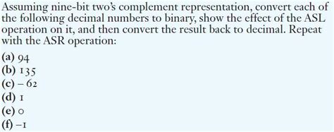 Solved Assuming Nine Bit Twos Complement Representation