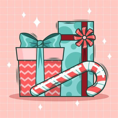 Free Vector Hand Drawn Candy Cane Cartoon Illustration