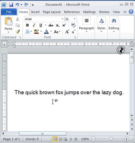 Word 2010 Font Character Spacing
