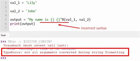 Not All Arguments Converted During String Formatting Python Its Linux