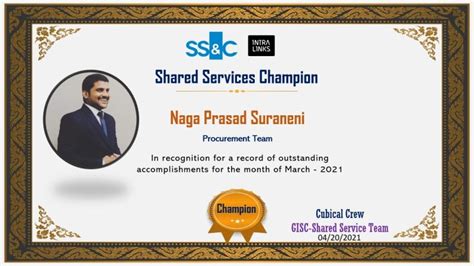 Naga Prasad Suraneni Mba On Linkedin Thank You Shared Services Team