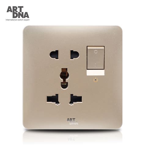 A Pin Pin Universal Switch Socket With Neon Wall Socket And