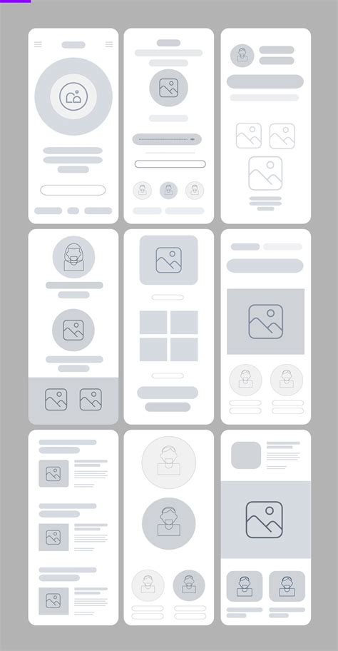 Mobile Wireframe Ui Kit Layout Stock Template Adobe Stock In 2025 Wireframe Mobile App