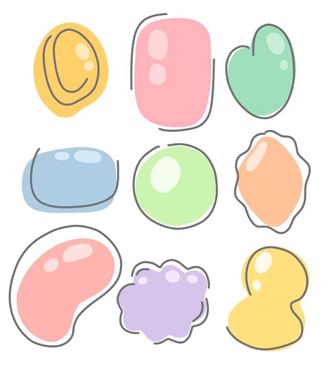 Flat Shape Fluid Blob Backgrounds In Minimal Trendy Style Liquid Stain Geometric Form Abstract