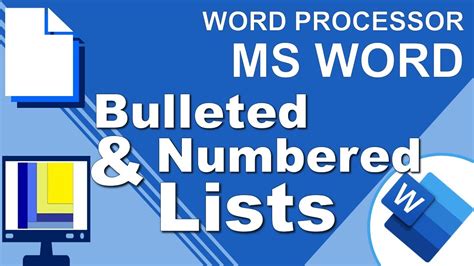 Ms Word Bulleted And Numbered Lists Youtube