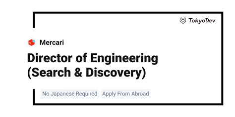 Director Of Engineering Search And Discovery Mercari Tokyodev