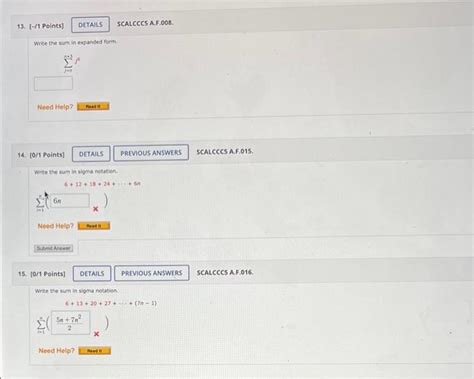 solved write the sum in expanded form ∑j n 2jk [0 1 points]