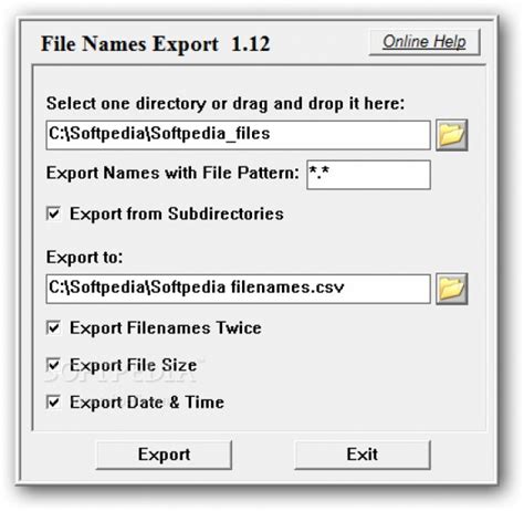 File Names Export Download Free Windows Softpedia