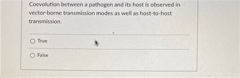 Solved Coevolution Between A Pathogen And Its Host Is