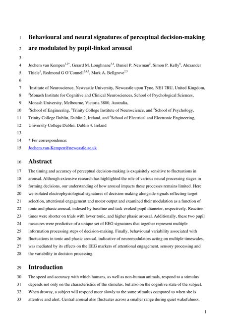 Pdf Behavioural And Neural Signatures Of Perceptual Decision Making
