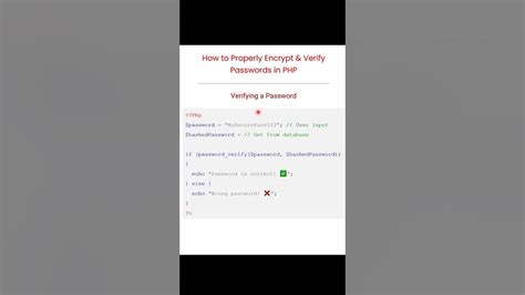 How To Properly Encrypt And Verify Passwords In Php Youtube