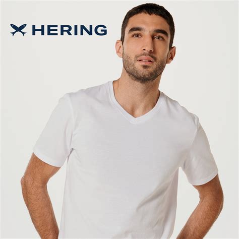 Camiseta Hering Masculina Gola V Manga Curta World 100 Algodão