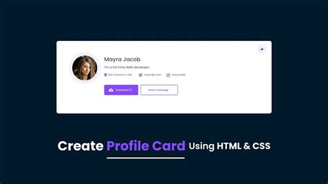 How To Make Profile Card Using Html And Css With Pdf File Download