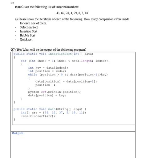 Solved Q710 Given The Following List Of Unsorted