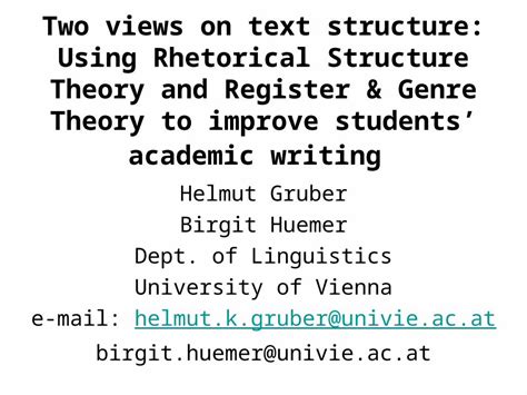 Ppt Two Views On Text Structure Using Rhetorical Structure Theory