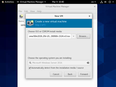 centos stream 8 kvm create virtual machine gui server world